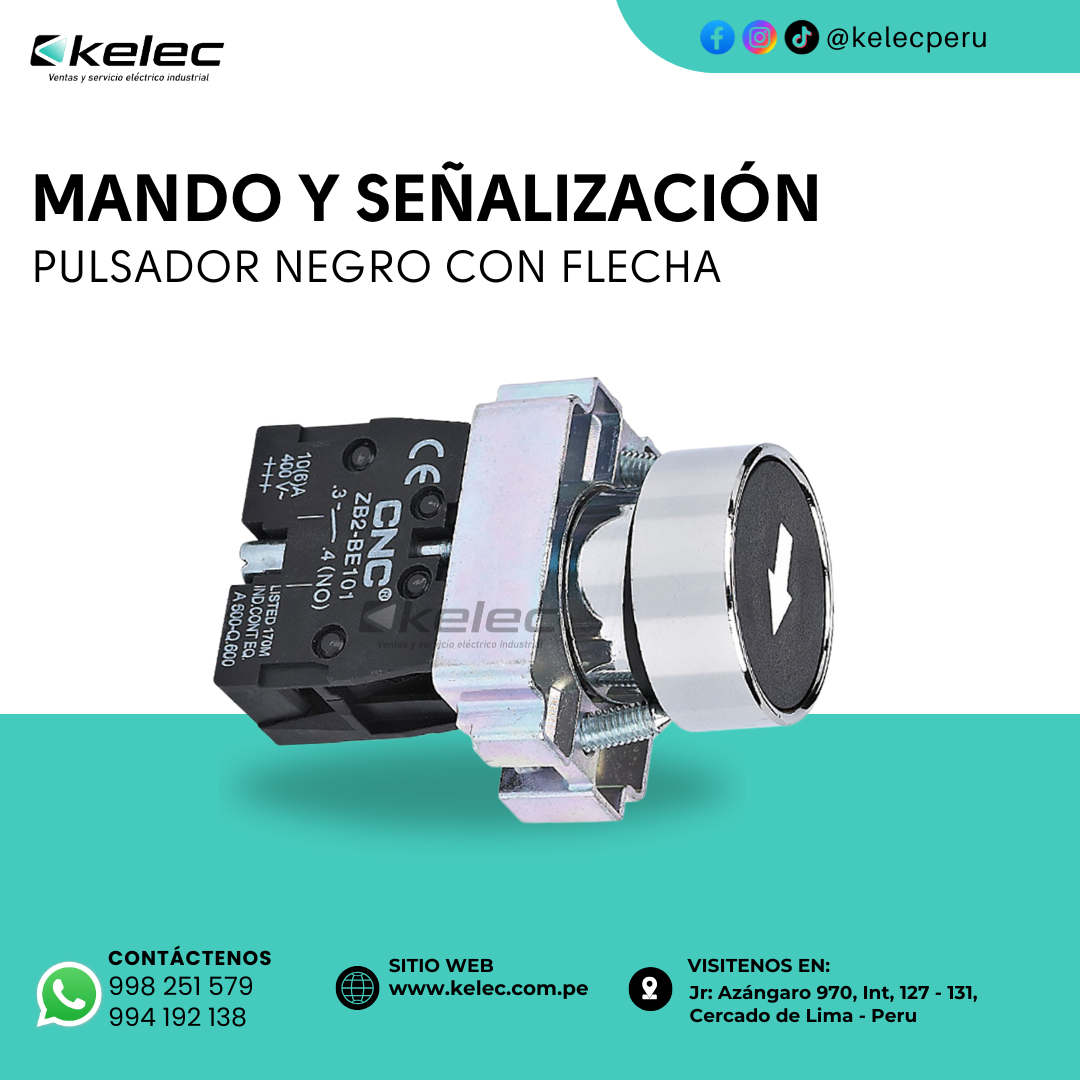 PULSADOR NEGRO CON FLECHA – KELEC – Ventas y Servicios electricos ...